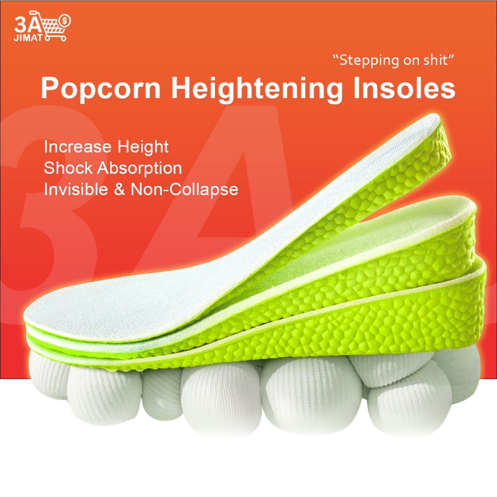 Height Increase Pad Arch Support Invisible Insole Green Memory Foam ...