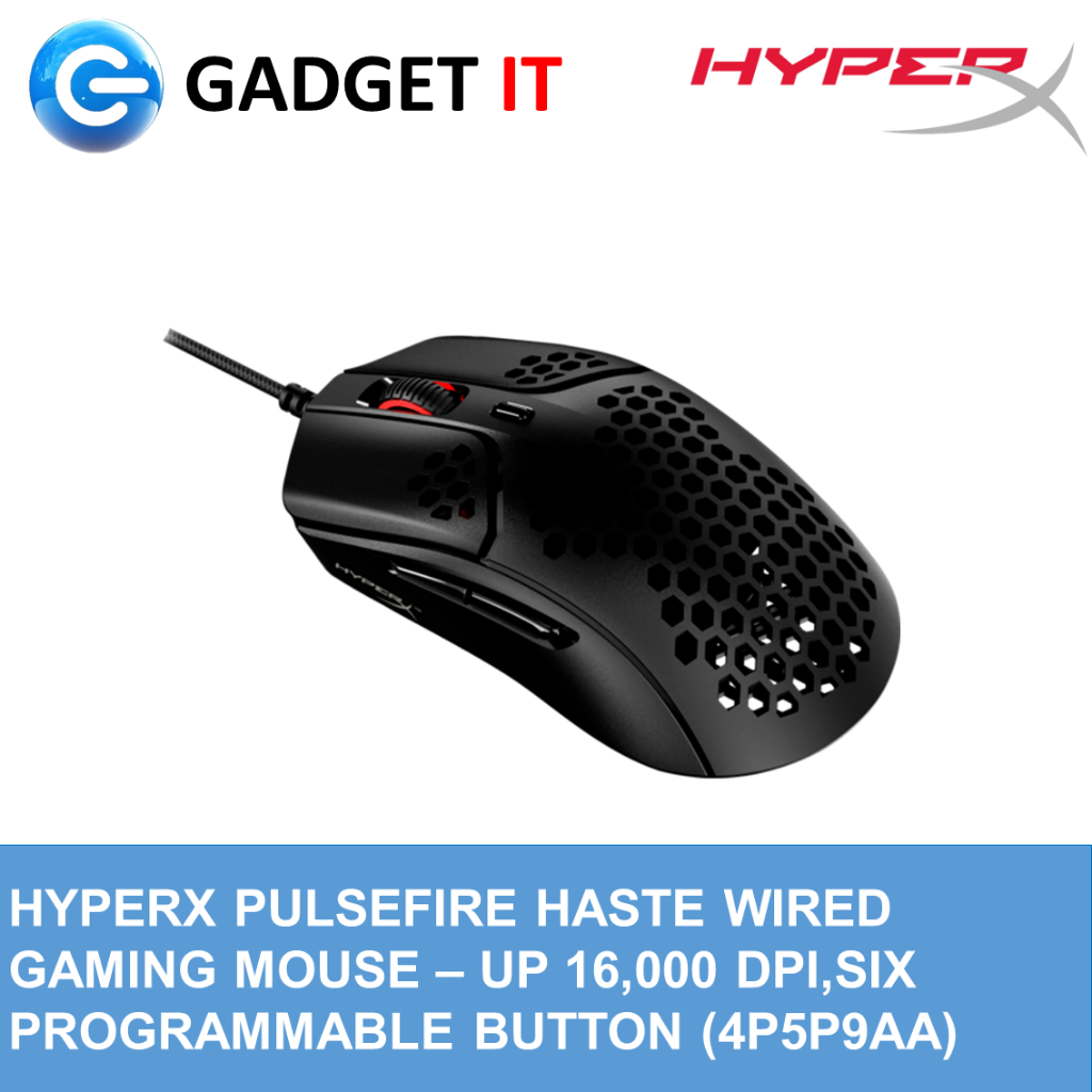 HYPERX PULSEFIRE HASTE WIRED GAMING MOUSE – UP 16,000 DPI,SIX ...