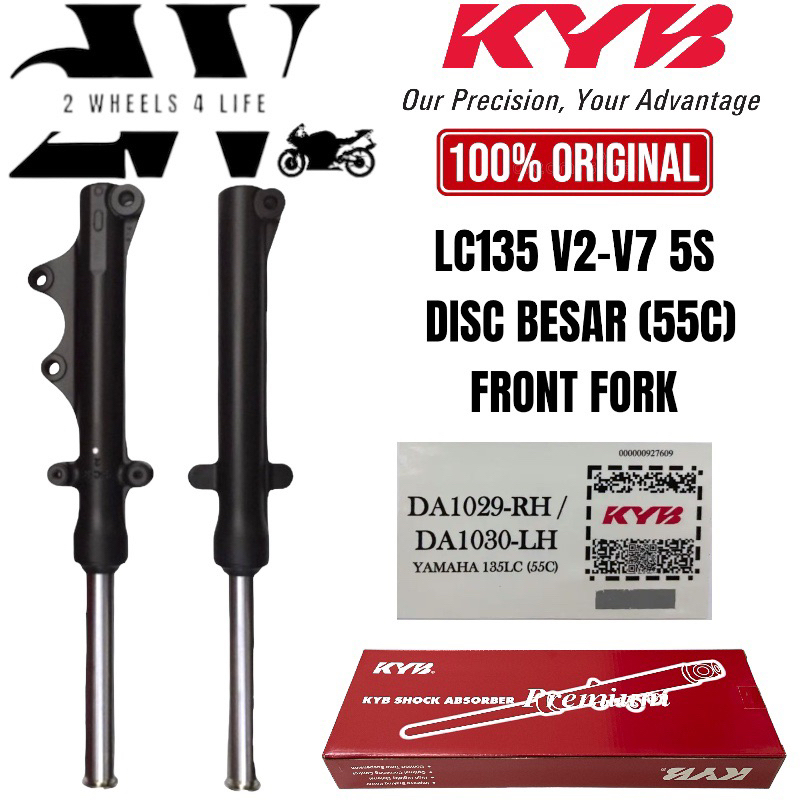 YAMAHA LC135 V2-V7 5 SPEED DISC BESAR (55C) FRONT FORK SET FRONT FORK ASSY 100% ORIGINAL KYB ...