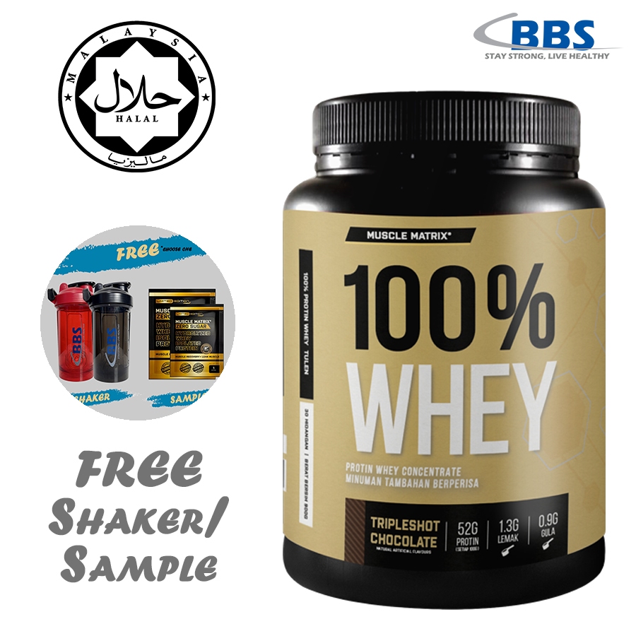 (HALAL) Muscle Matrix 100% Whey (900g) 30 Servings - Low Sugar, Low Fat ...