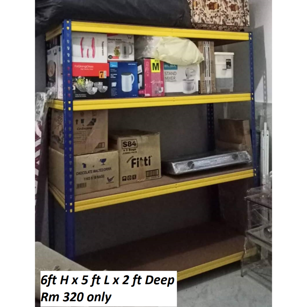 AK Black Rak Boltless Rack Heavy Duty Rak Besi Bertingkat Rak Dapur ...