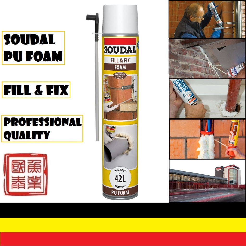 (PROFESSIONAL CONSTRUCTION & INDUSTRIAL PRODUCTS) Soudal Pu Foam Fill and Fix 750ml | Shopee ...