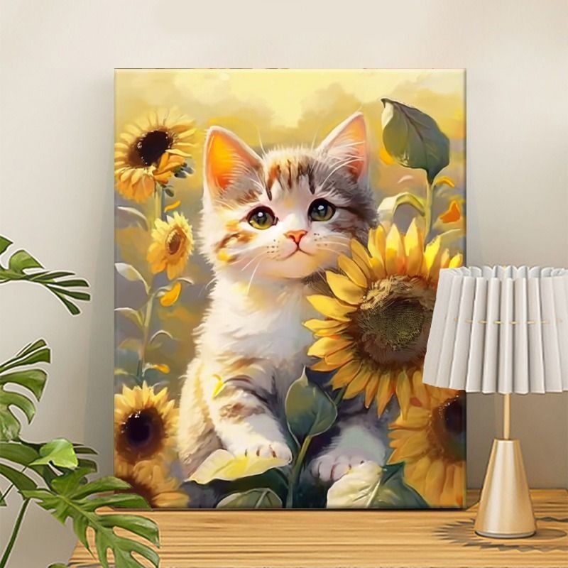 DIY Colorful Dog cats Oil Painting Paint by Numbers for Adults and Kids ...