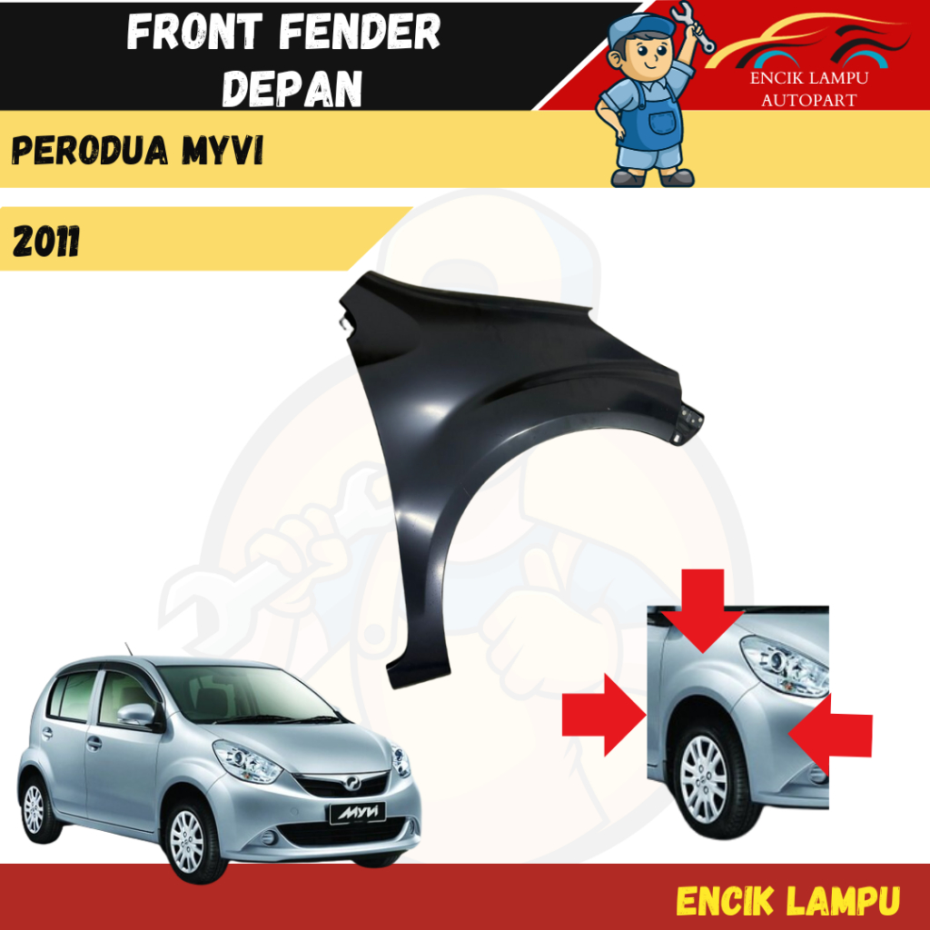 PERODUA MYVI LAGI BEST / ICON 2011 - 2017 Front Fender Mudguard Depan ...