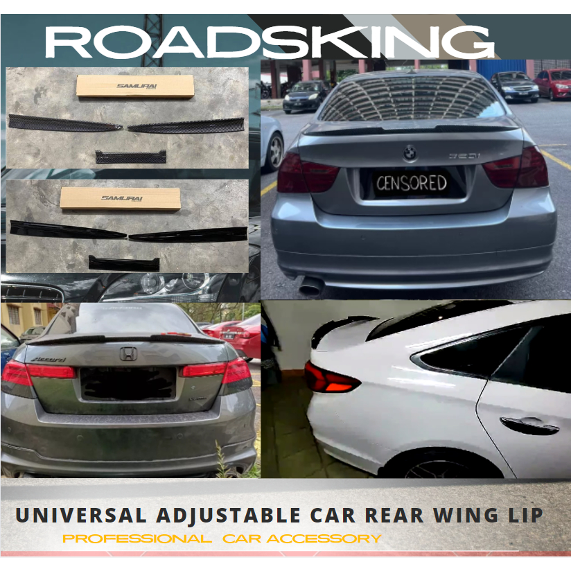 SAMURAI RUBBER REAR TAIL TRUNK BONNET SPOILER LIP WING UNIVERSAL ...