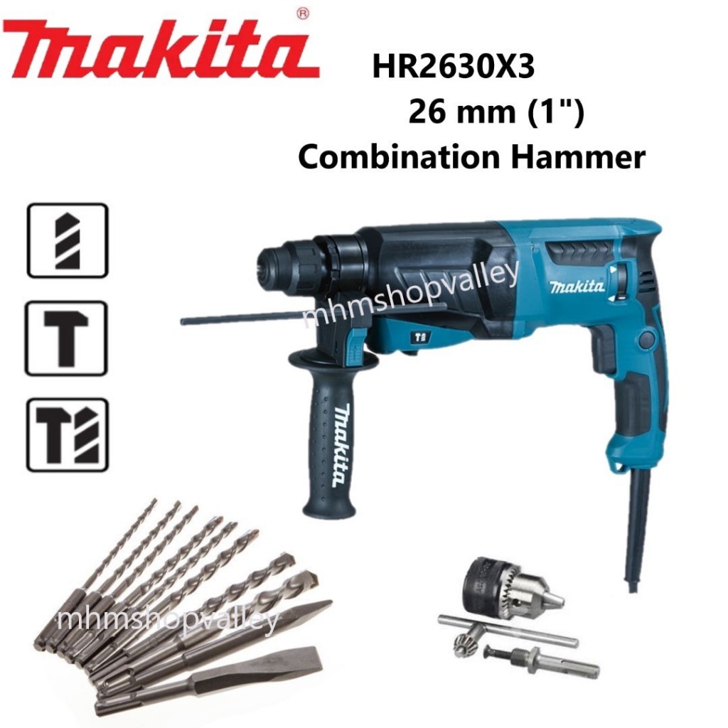 MAKITA HR2630X3 26MM ROTARY HAMMER DRILL 800W / MT M8701X3B 800w ...