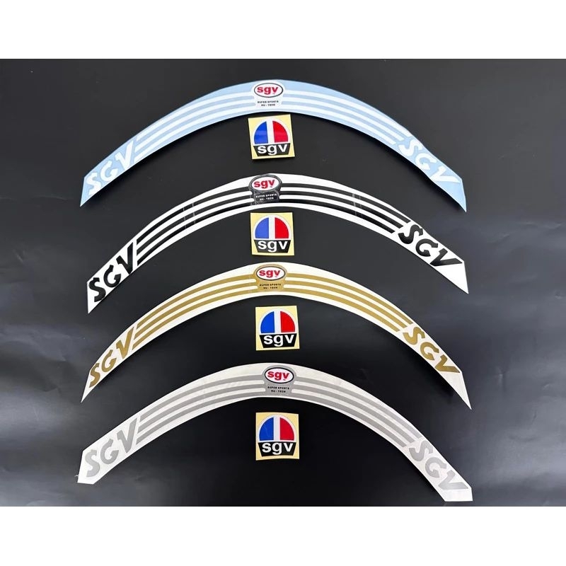 SGV Helmet Sticker Set Logo/Original Size Fitting(White/Black/Gold ...
