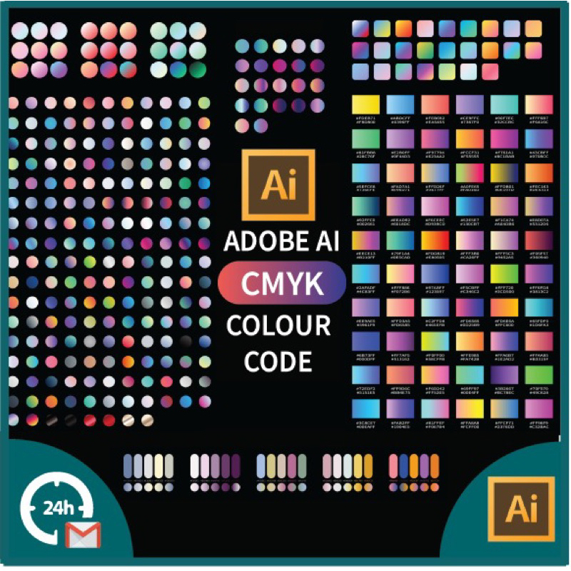 A06-Designers commonly used Ai colors card gradient preset CMYK color ...
