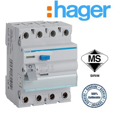 HAGER CF440B CF463B 40A 63A 4 POLE 300mA ELCB RCCB | Shopee Malaysia