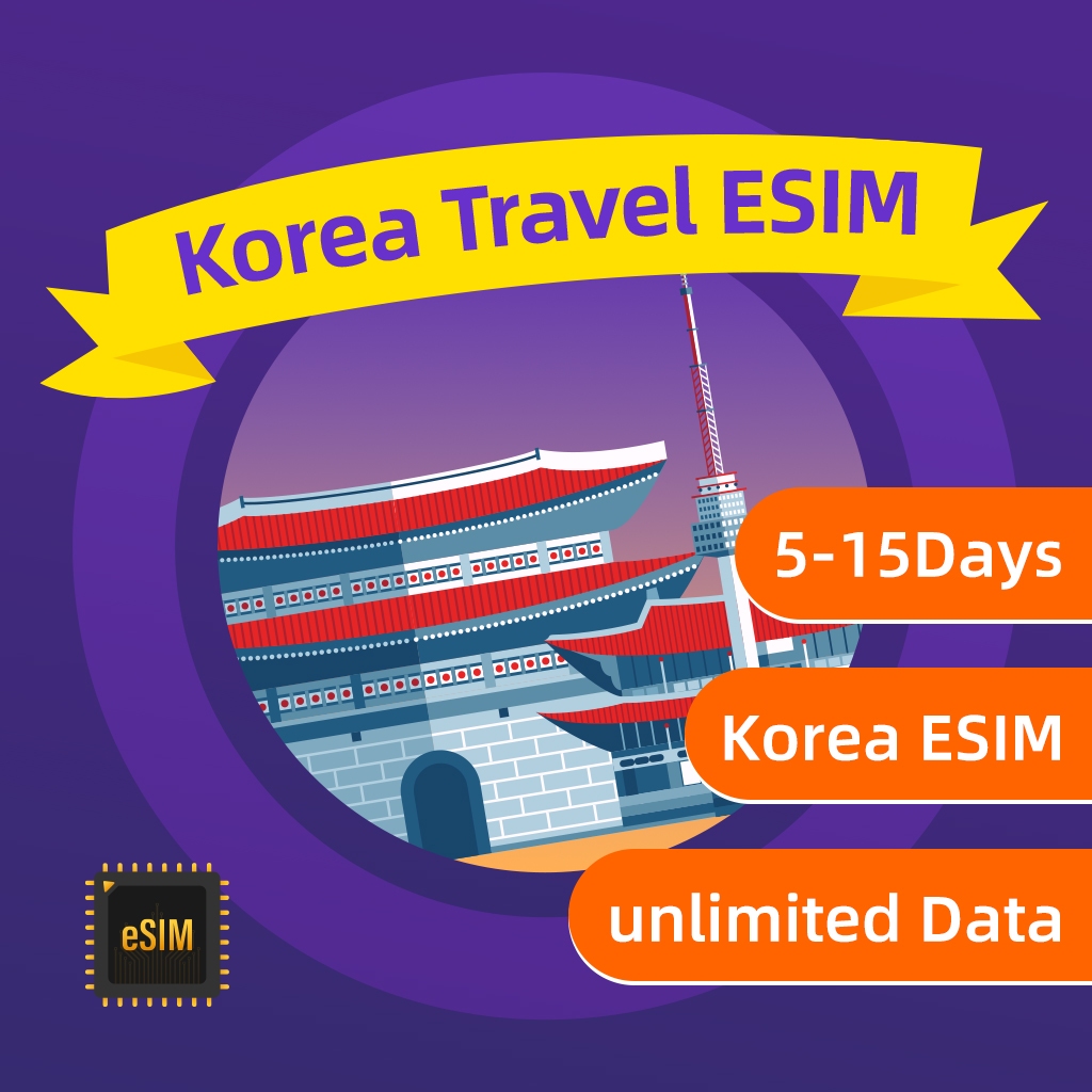 Esim【South Korea】korea Esim card Korea Travel Sim Card Unlimited Data【3 - 30 days】Korea Travel ...