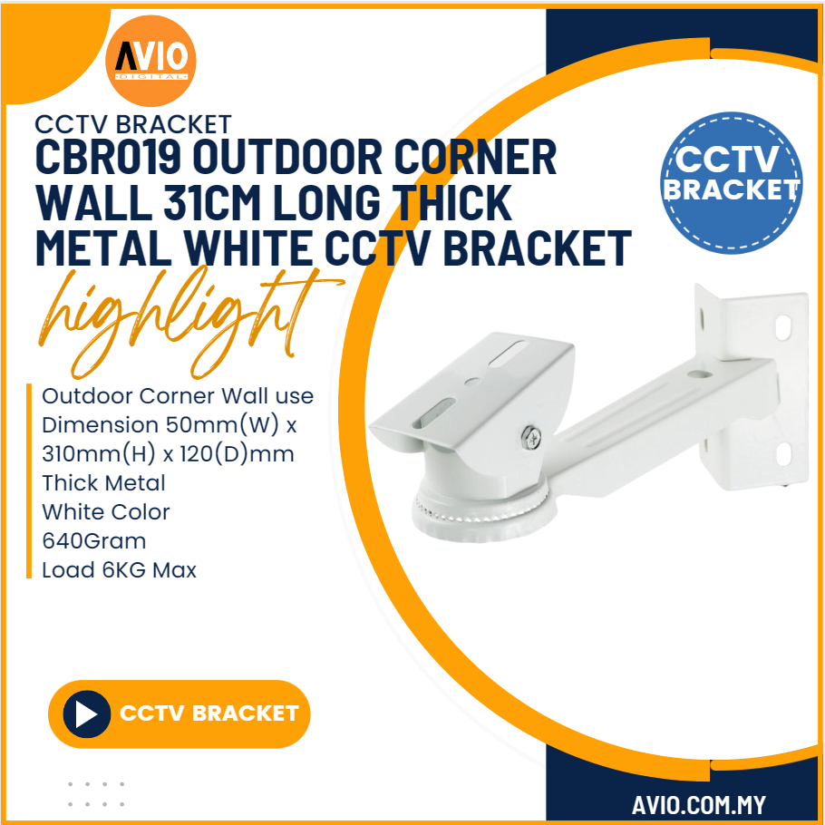 Outdoor CCTV Camera Metal Housing Bracket Load 5kg Max Corner Wall use ...