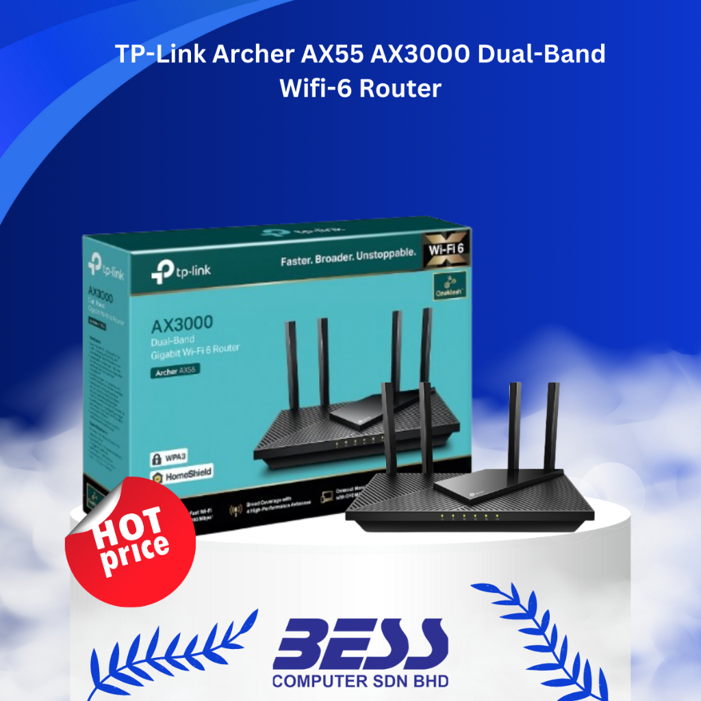 TP-Link Archer AX55 AX3000 Dual-Band Wifi-6 Router | Shopee Malaysia