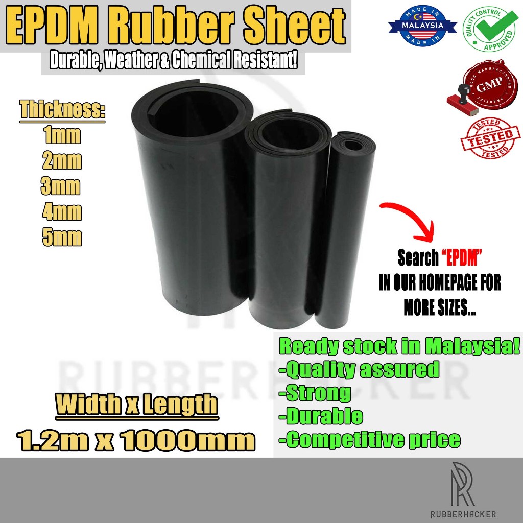 EPDM Rubber Sheet, smooth surface rubber sheet type with 1.2m Width x ...