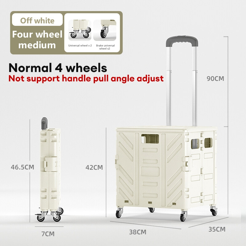 Large 75L Trolley Shopping Foldable Trolley Cart Grocery Market Trolley Troli Hard Plastic With ...