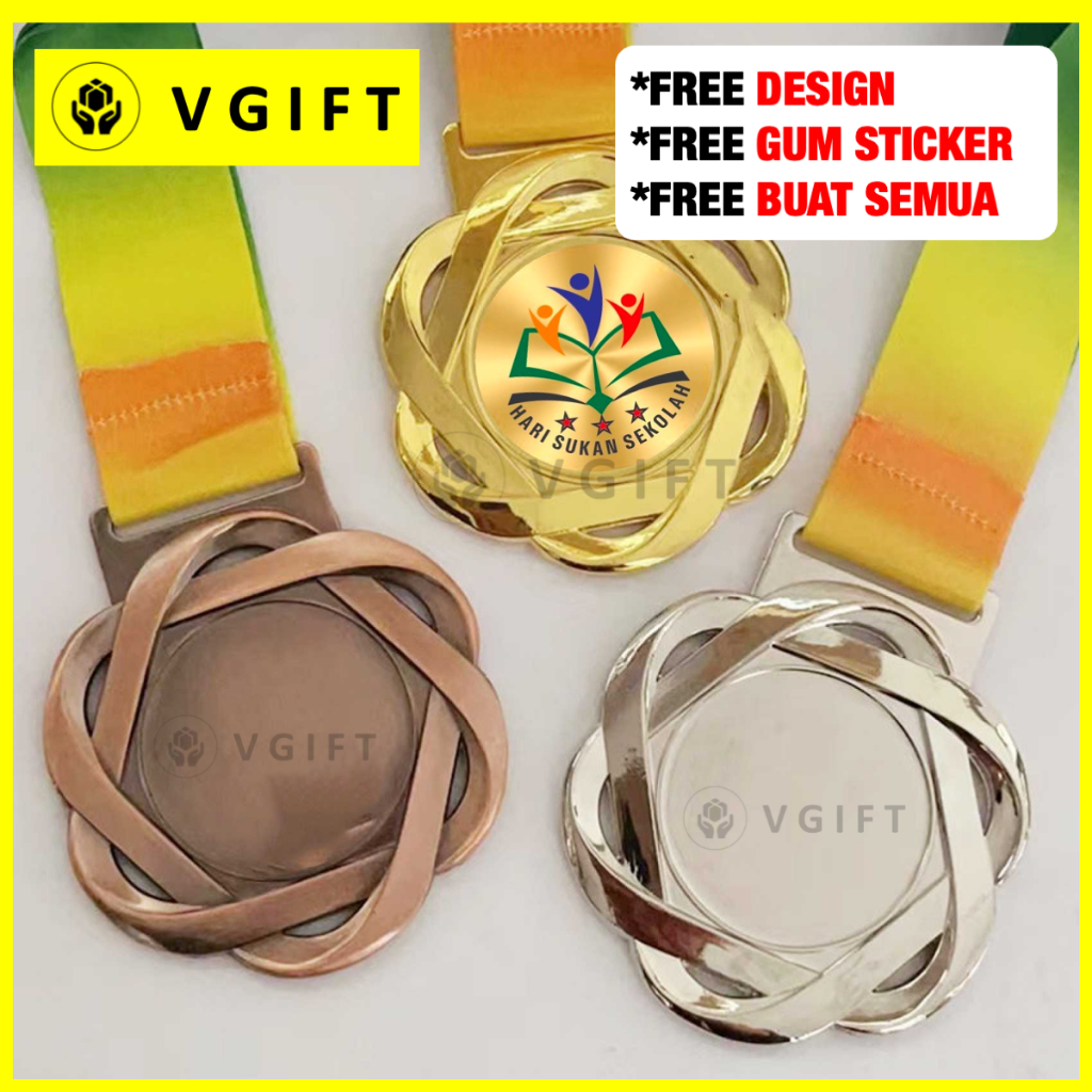 [KL SELLER] METAL Medal Both Side Sticker Medal Besi (Alloy) with ...