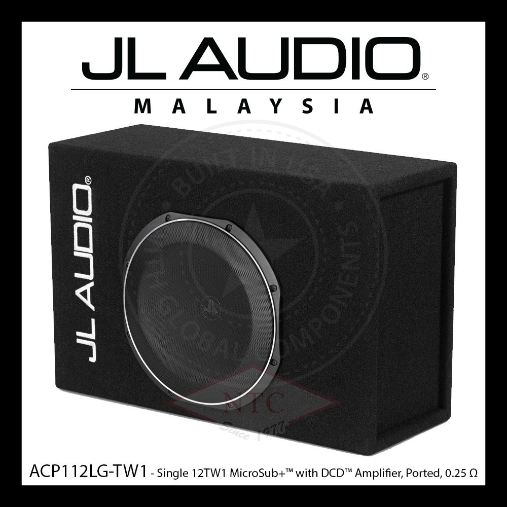 JL Audio MicroSub+ single 12 Inch Subwoofer with DCD™ Amplifier, Ported ...