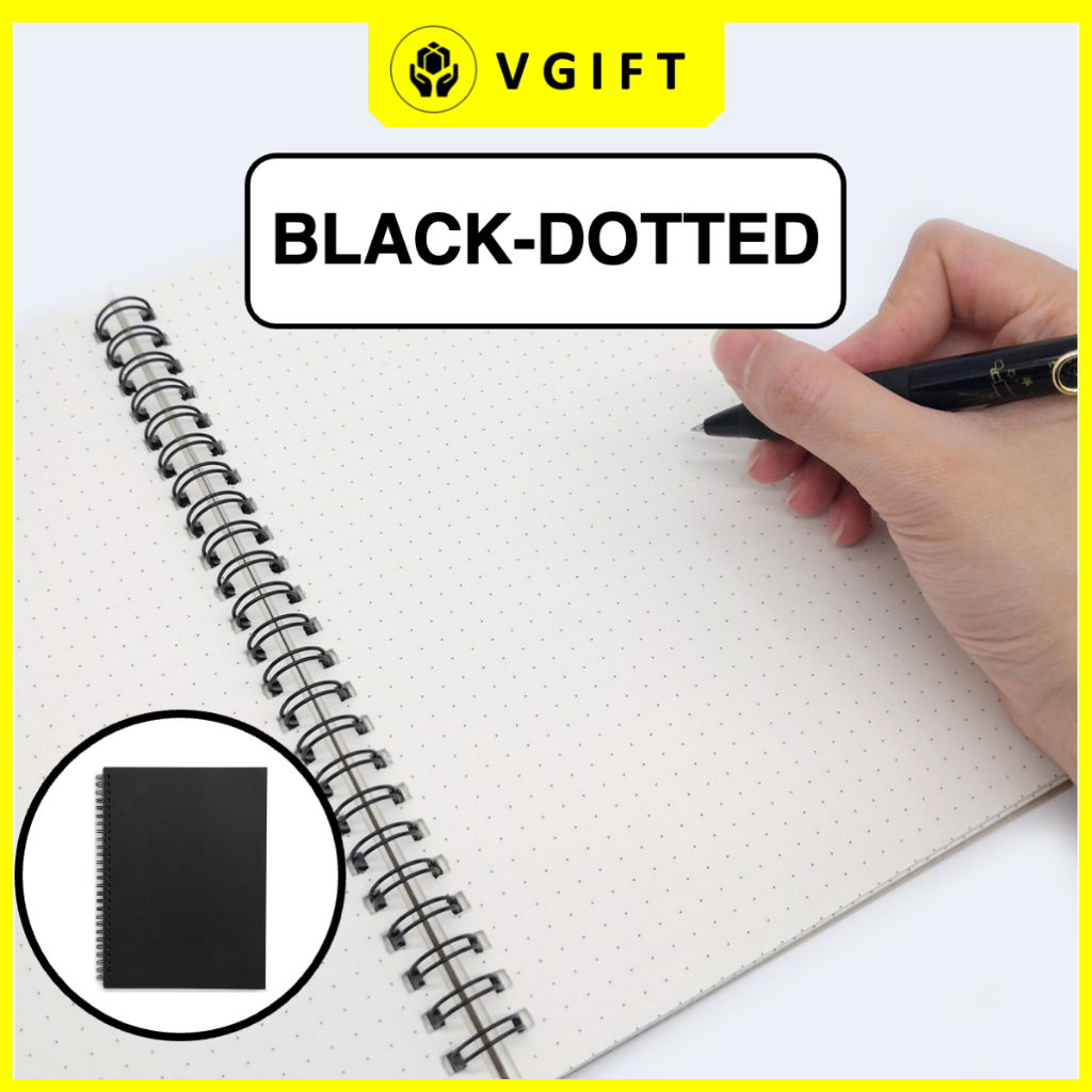 100pages 200pages Black Notebook A4 A5 Spiral Wire O Planner Journal ...