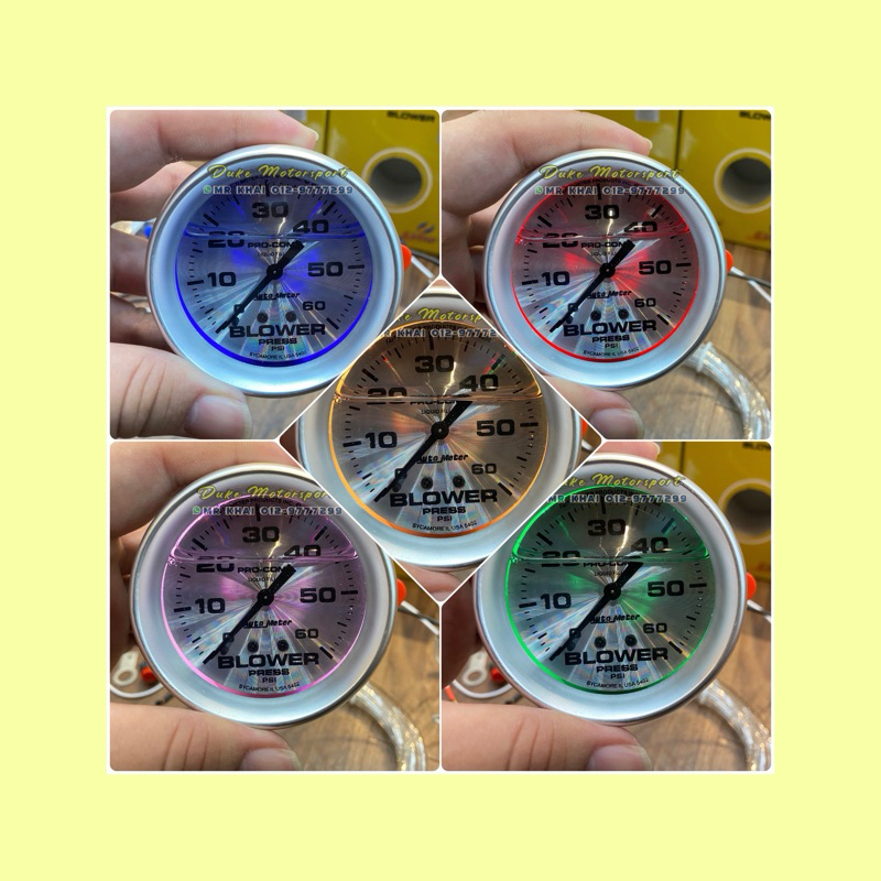 New Auto Meter Guage 5 Colour Light LED Blower Meter Boost Meter Diesel ...