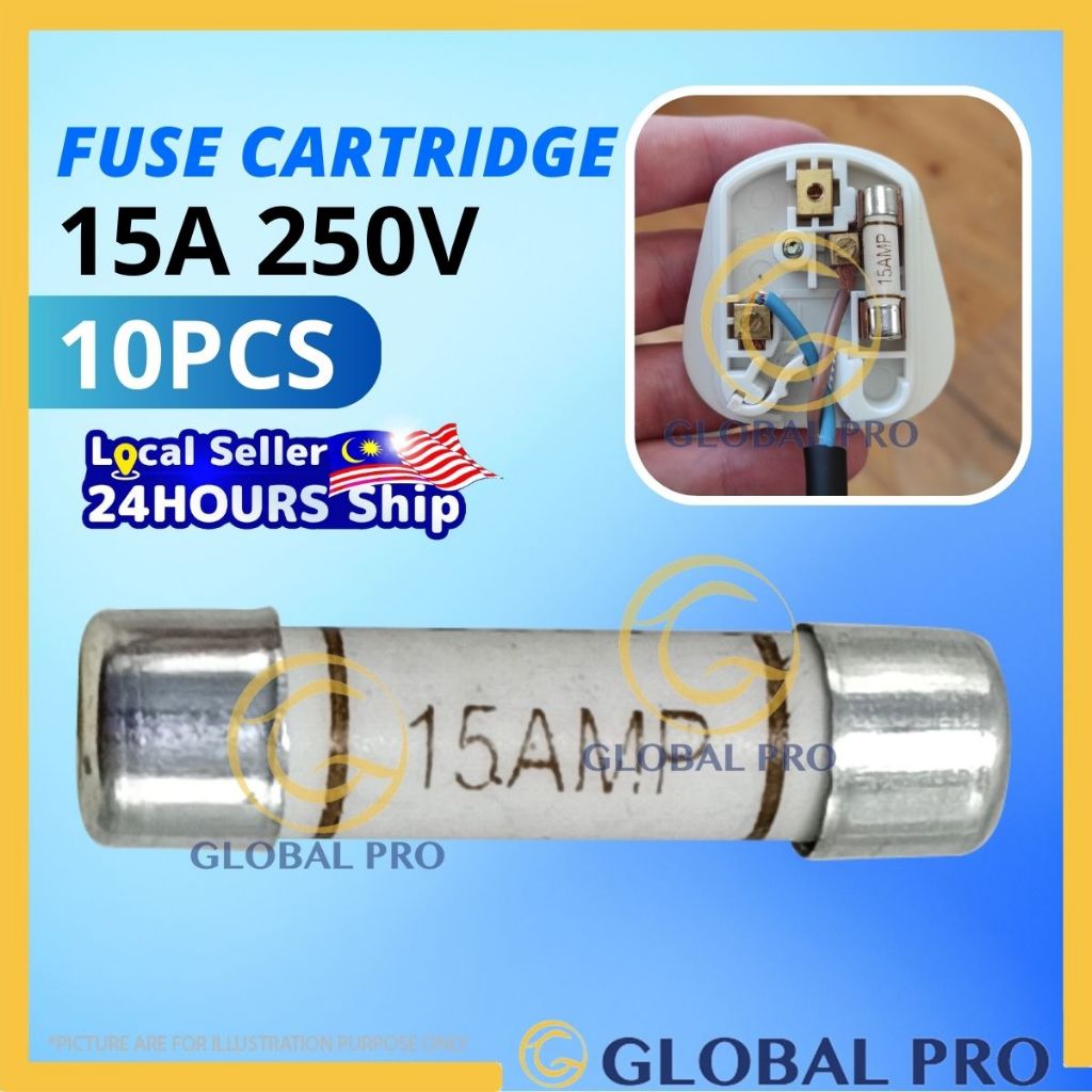 10 PCS] 15A Top Fuse Ceramic Fuse Durable Domestic Fuses Plug Top ...
