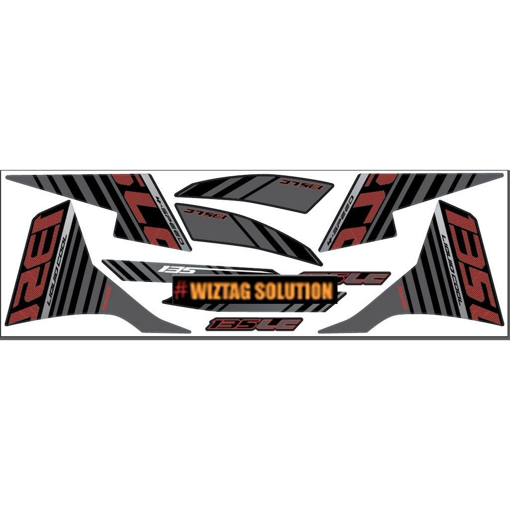 STRIP STICKER YAMAHA BODYKIT LC135 V2 - V7 BATMAN DESIGN HITAM MERAH ...