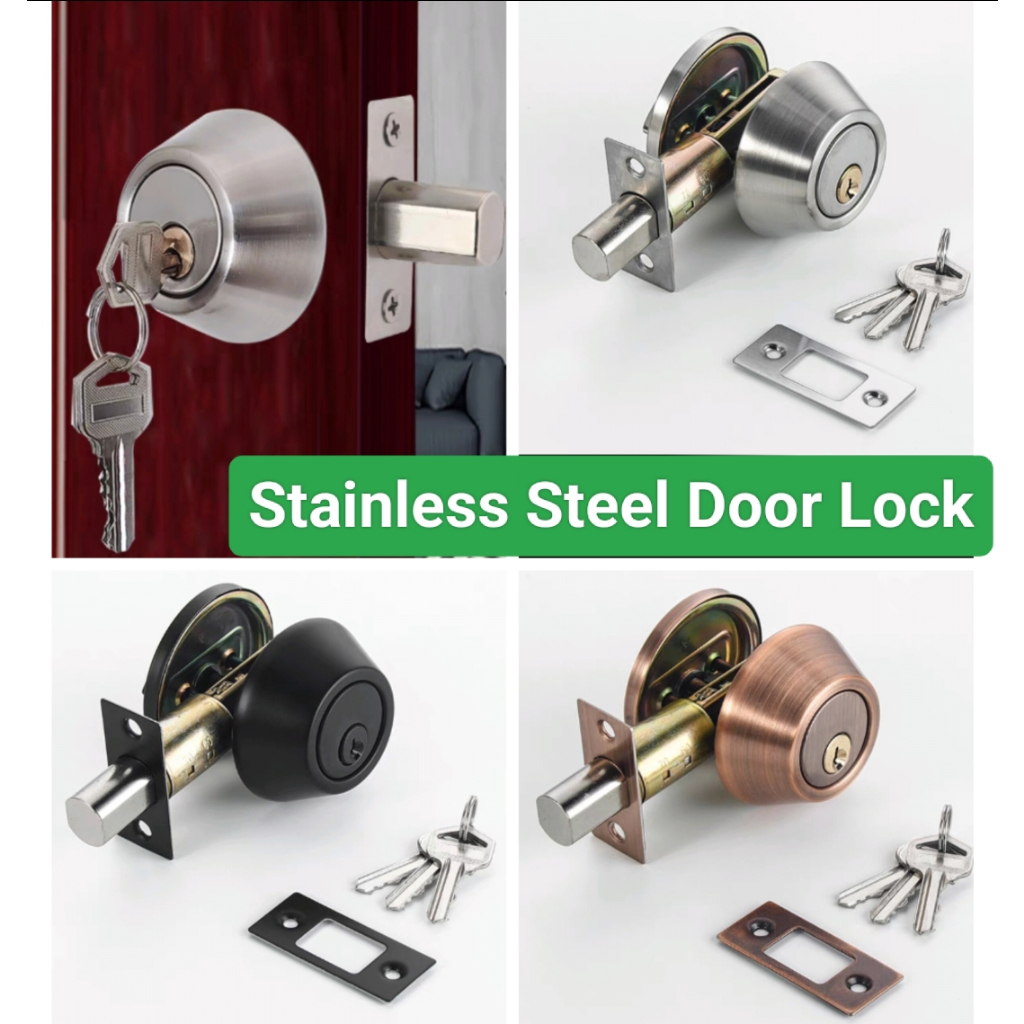 Deadbolt Lock Door Security Thumb Turn Lockset Tombol Pintu Stainless ...