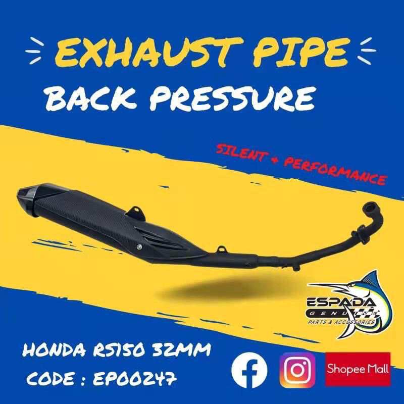 Exhaust Espada Std Cutting 100% Original Y15ZR/Y15/RS150/LC135/SRL115/SRL115FI EZXOS E4 E5 E6 E7 ...