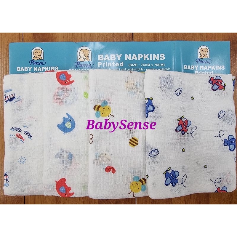 PUREEN /ANAKKU / FIFFY Baby Printed/ Plain Napkin 76cm x 76cm - 1pcs ...