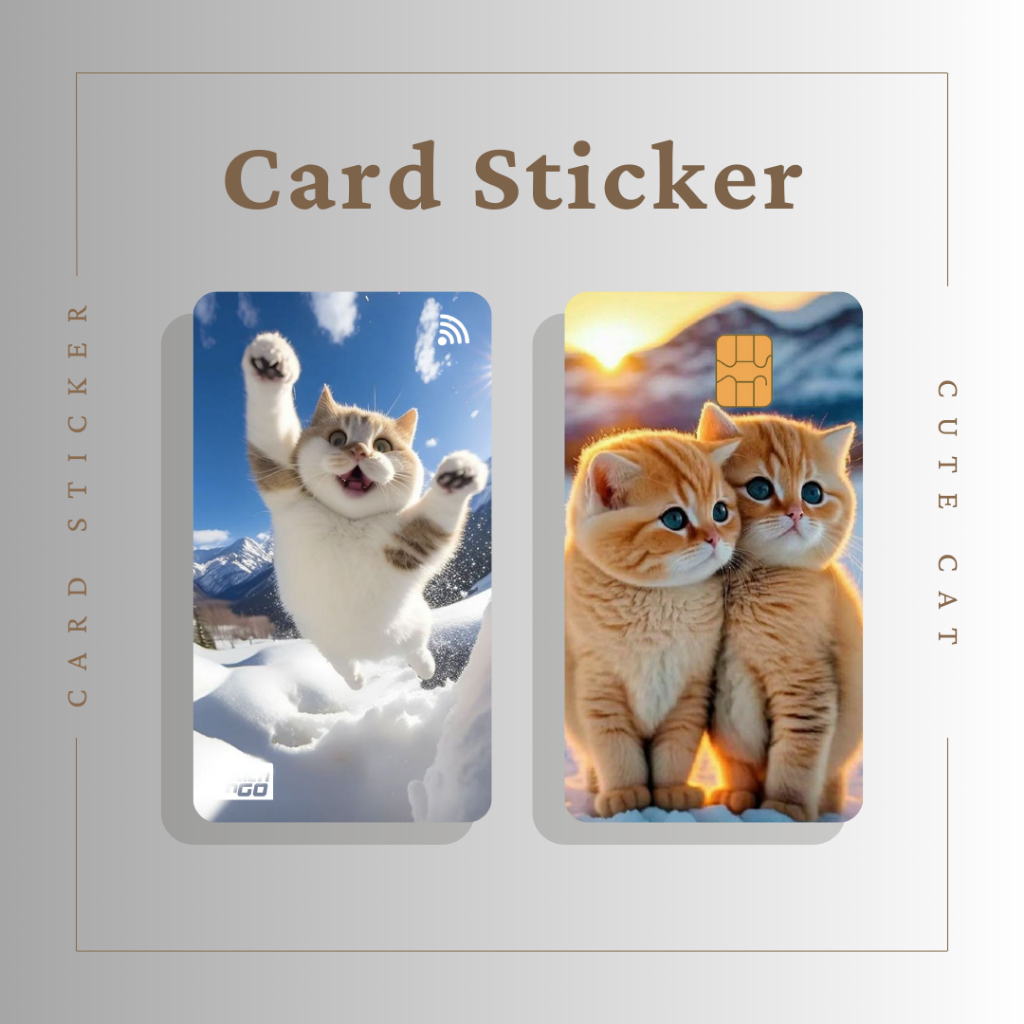 CUTE CAT 2 CARD STICKER - TNG CARD / NFC CARD / ATM CARD / ACCESS CARD ...