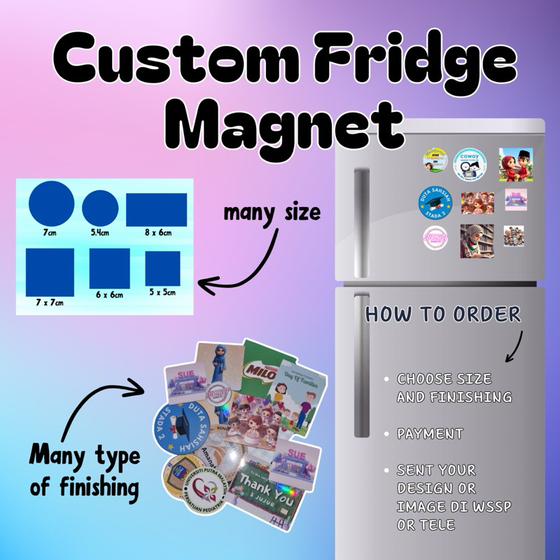 CUSTOM FRIDGE MAGNET PELBAGAI SAIZ DAN FINISHING | Shopee Malaysia