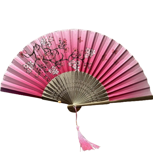 Elegant Floral Black Bamboo Hand Fan Kipas Tangan Lipat Buluh Corak ...