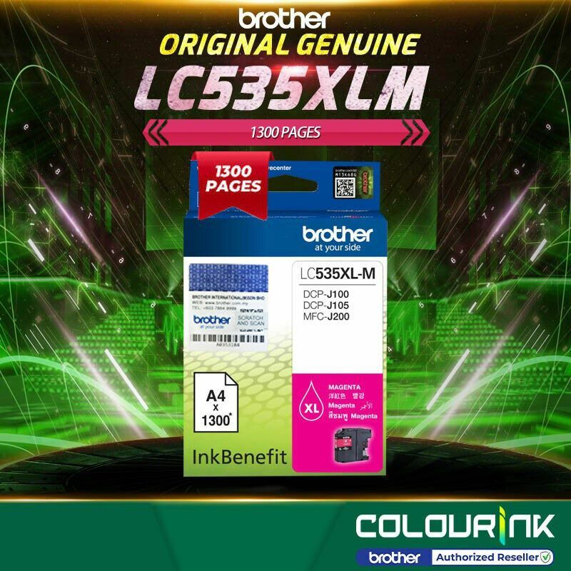 Brother Original Genuine LC535XL M Magenta Ink Cartridge for DCP-J100 ...