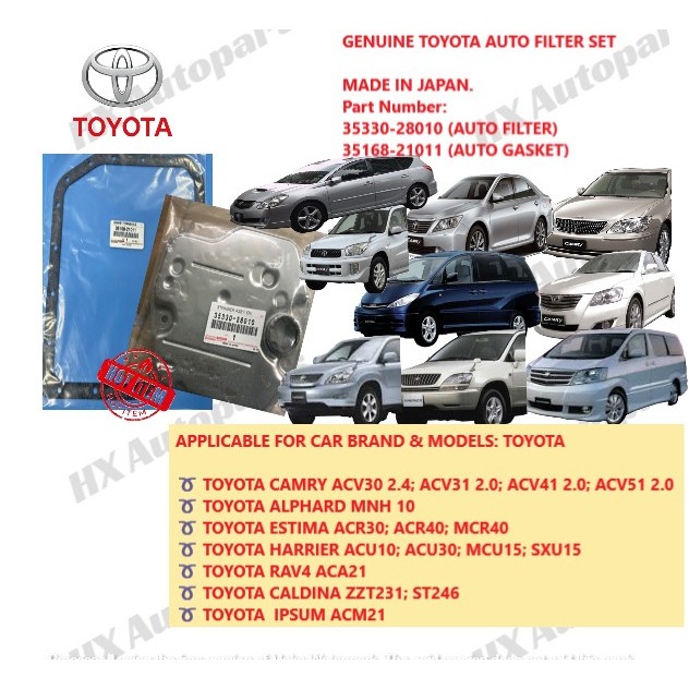 GENUINE TOYOTA AUTO TRANSMISSION FILTER WITH GASKET SET -TOYOTA CAMRY ...