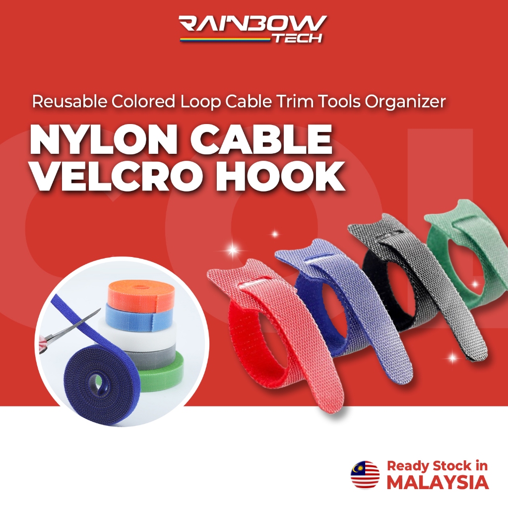 RBTECH Fastening Cable Ties Reusable Assorted Colors Adjustable ...