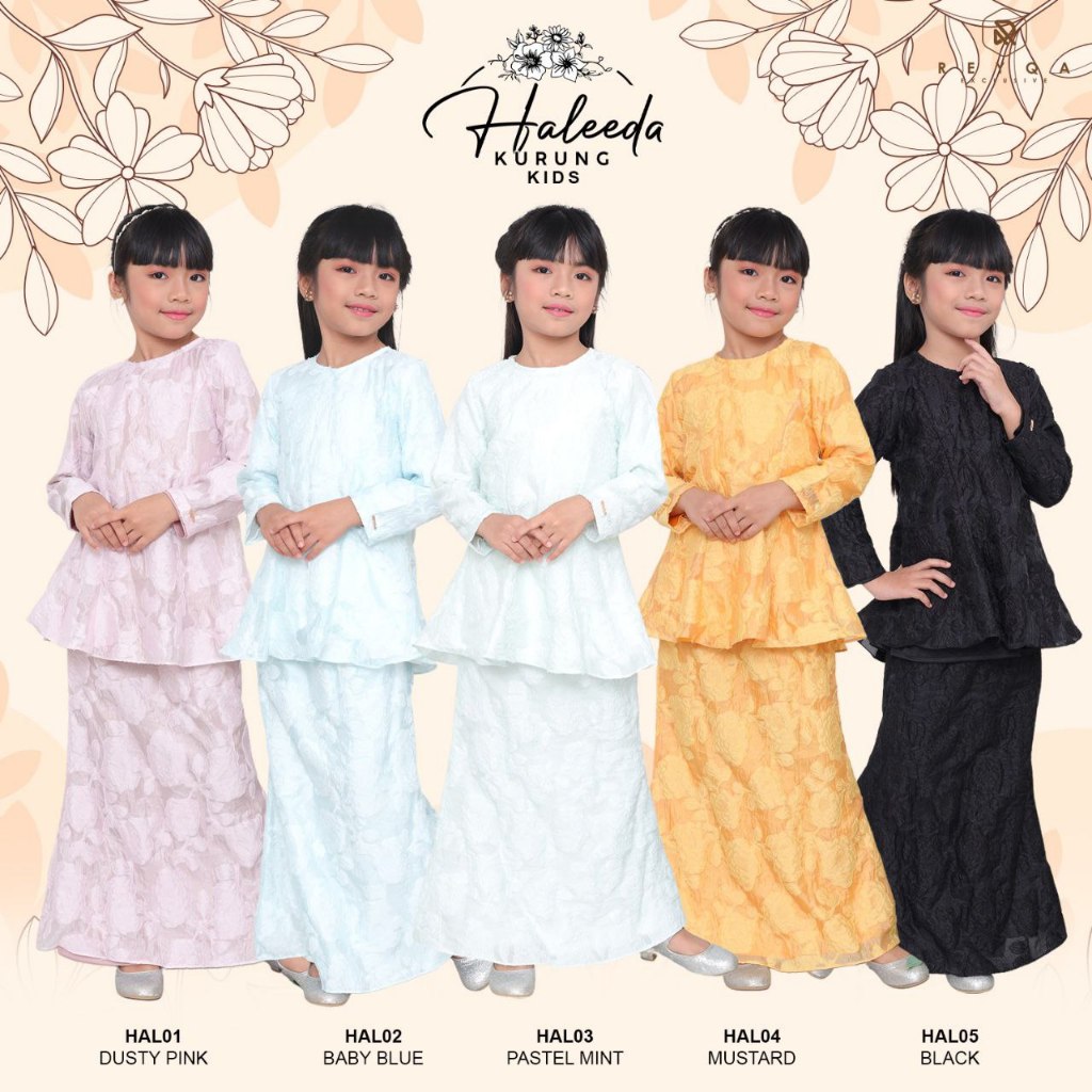 NUREENA BAJU KURUNG HALEEDA KIDS | Sedondon Ibu Anak Baju Raya Kenduri ...