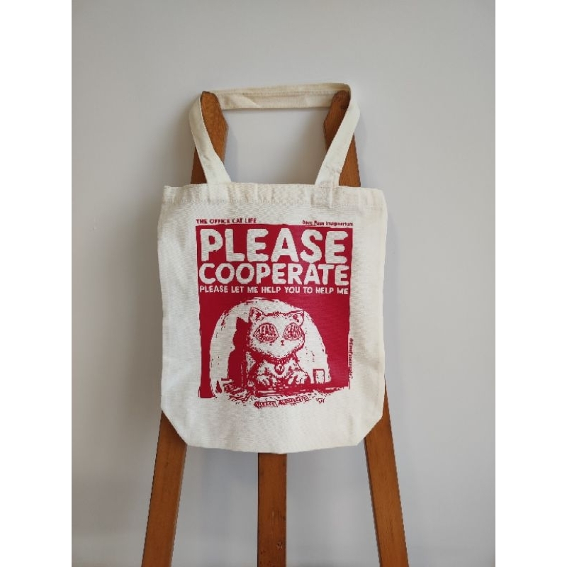 Please Cooperate | Tote Bag | Dave Fuse Imaginarium | The Office Cat ...