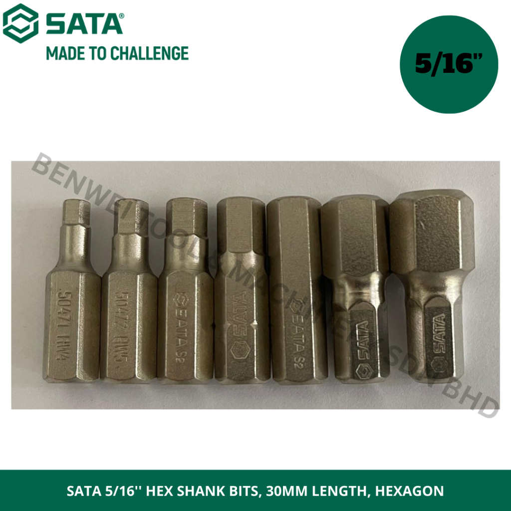 SATA 5/16'' HEX SHANK BITS, 30MM LENGTH, HEXAGON / ALLEN KEY / 4MM 5MM ...