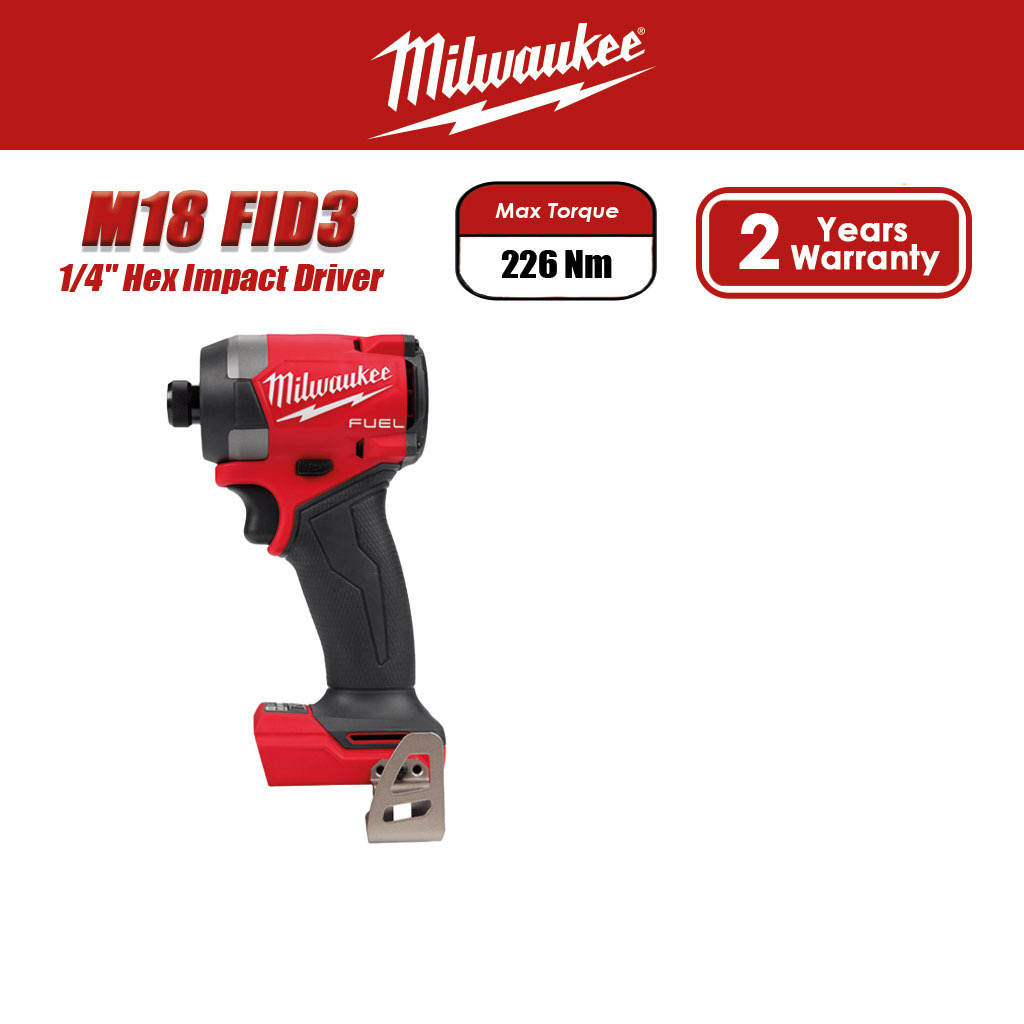 MILWAUKEE M18 FID3 M18 FUEL GEN IV 1/4" Hex Impact Driver M18 FID3 ...