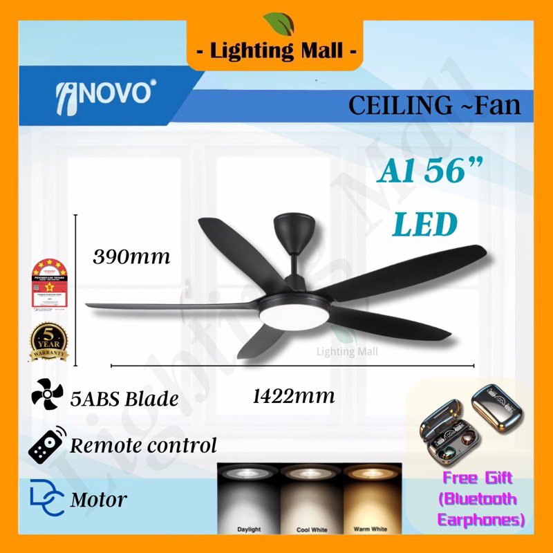 Regair Inovo V15/A1 LED DC Motor Ceiling Fan 8 Speed with Remote ...