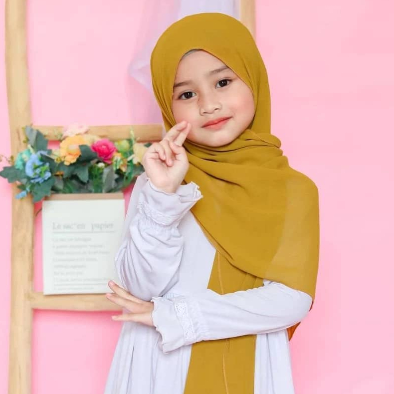 Shawl Heavy Chiffon Kids | Tudung Budak Comel | Shopee Malaysia