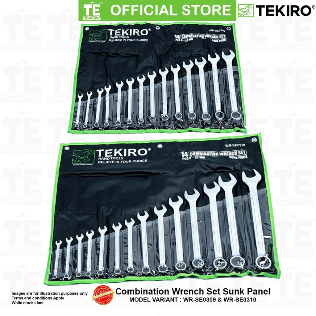 Tekiro Combination Wrench Set Sunk Panel (14 Pcs x 8-24mm/8-32mm) ( WR ...