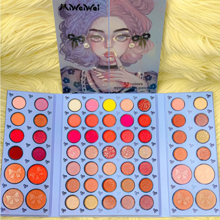 eyeshadow pelette miwewe 59 colors 💜💜 | Shopee Malaysia