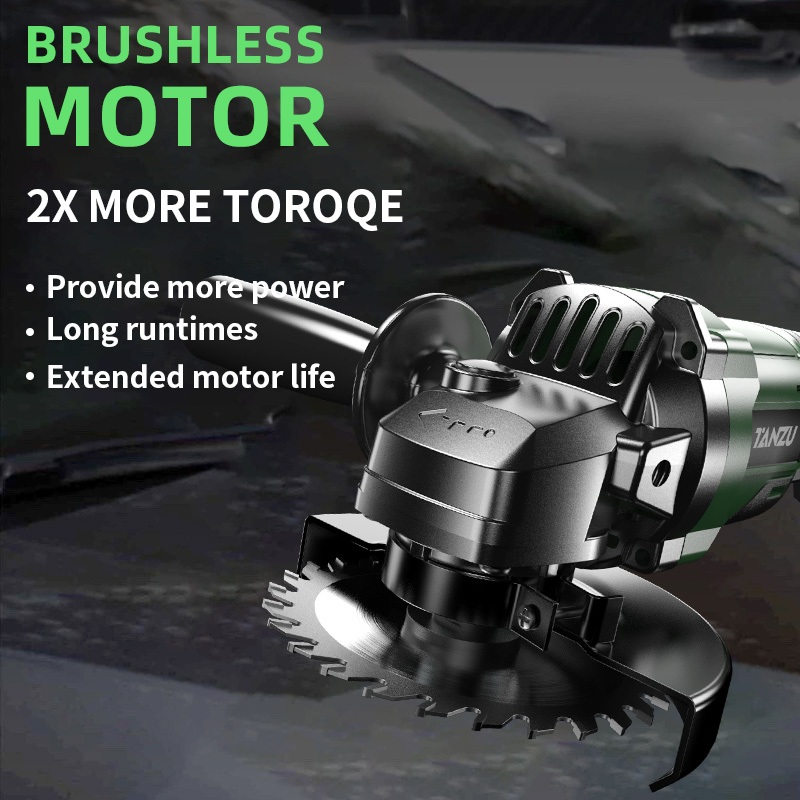TANZU Brushless Cordless Angle Grinder Set TZ-J-980/MT-21V | Shopee ...