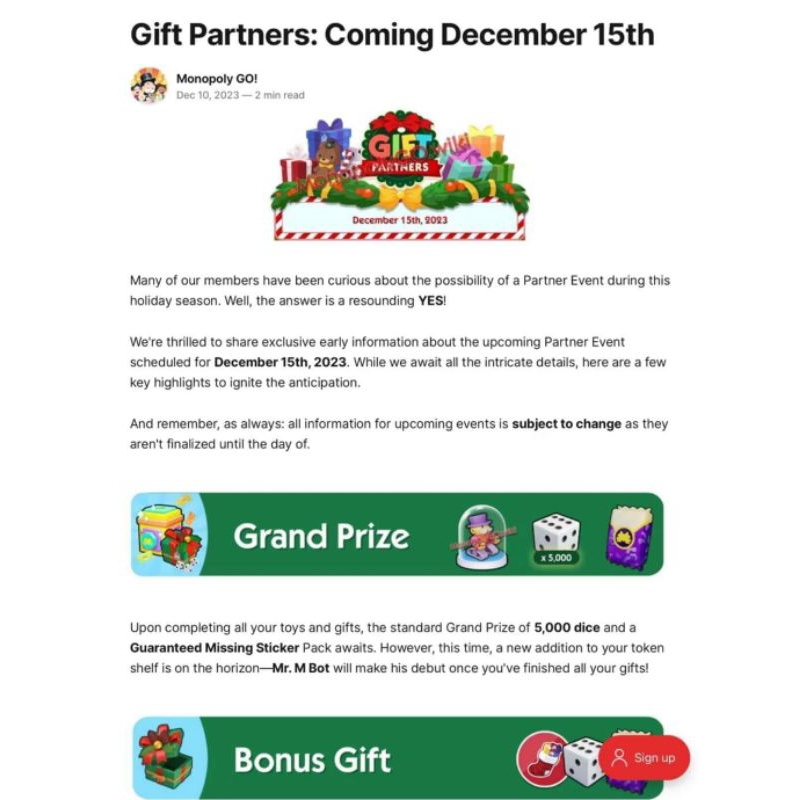 lives voucher -Rm12 Monopoly Go Partner Event Slot (Gift Partner ...