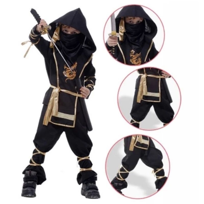 Costume Ninja Warrior Assassin Kids Boys Samurai Ninja Children's Day ...
