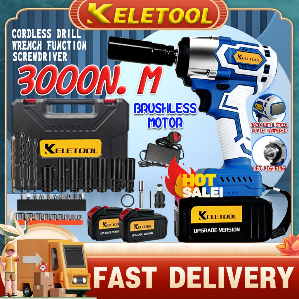 impact wrench KELETOOL KE005 3000N.M Torque Brushless Electric Impact ...