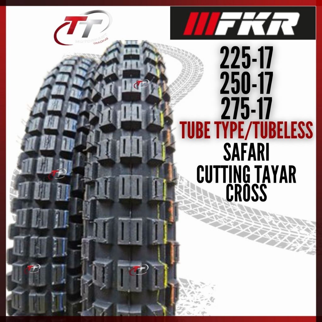 FKR Tyre 17 SAFARI Tubeless Type 250-17 275-17 Cutting Cross Motorcross ...