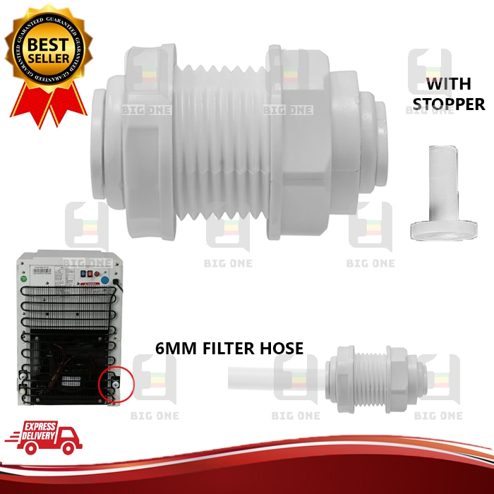 1/4" 6MM RO WATER FILTER BULKHEAD UNION CONNECTOR FITTING DISPENSER ...