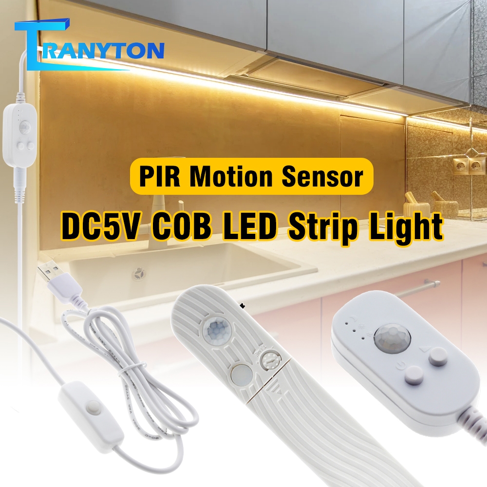 1M 2M 3M PIR Wireless Motion Sensor USB LED 5V COB LED Strip Under ...