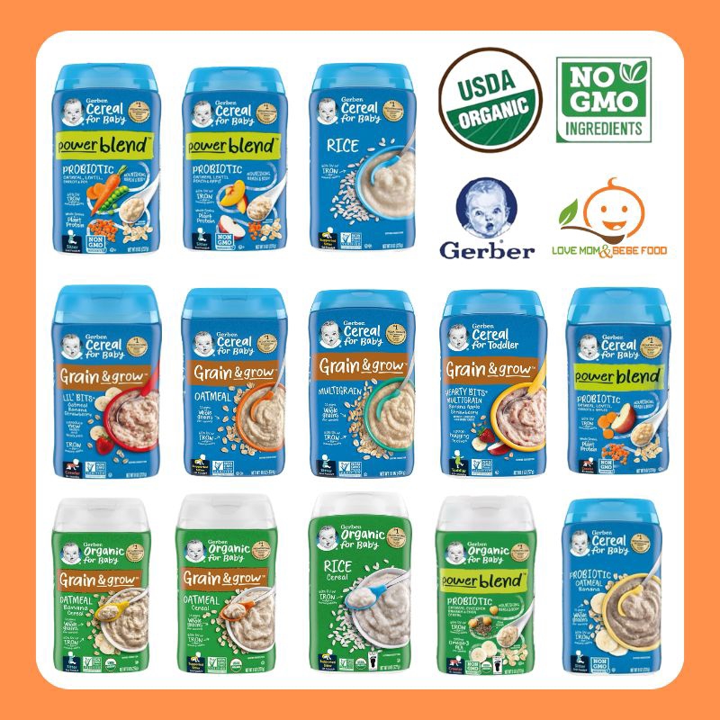 Gerber Cereal Single - Grain/Rice/Oatmeal/Multigrain/DHA Probiotic ...