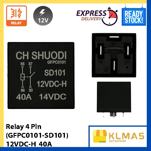Relay 4 Pin 12V DC 40A (GFPC0101-SD101- H) | Shopee Malaysia